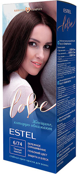 ESTEL Стойкая крем-краска для волос Love тон 6/74 Темный каштан - купить с доставкой по выгодным ...