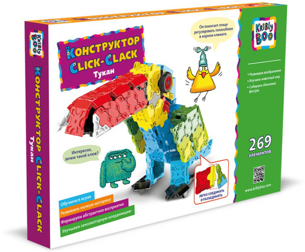 Kribly Boo Конструктор Click-Clack Тукан 67789 - купить с доставкой по ...
