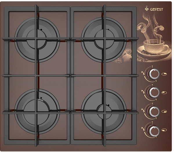 Варочная панель Gefest СВН 2230 К17, газовая, встраиваемая, коричневый купить по низкой цене с ...