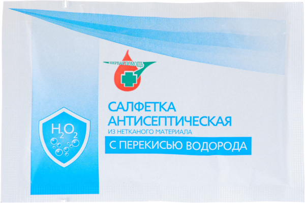 Апполо Салфетка с перекисью водорода для обработки мелких ран, ссадин ...