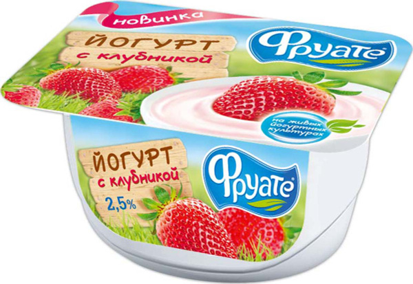 Фруате Йогурт с Клубникой 2,5%, 125 г - купить с доставкой по выгодным ...