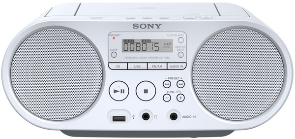 Магнитола Sony ZS-PS50_белый с FM, AM-радио - купить по доступной цене ...