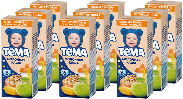 Каша Тема молочная мультизерновая с пребиотиками яблоко, банан 2,2%, 9 ...