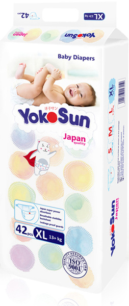 Подгузники YOKOSUN XL (13+ кг) 42 шт - купить с доставкой по выгодным ...