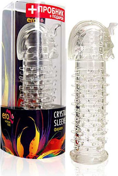 Насадка на член закрытая Erowoman-Eroman Crystal Sleeve Фараон, EE-10010 - купить с доставкой по ...