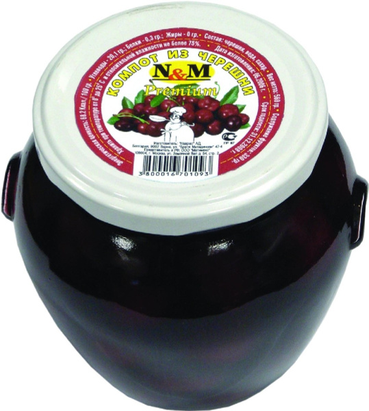 Фруктовые консервы N & M "Компот Черешня Premium", 560 г - купить с ...