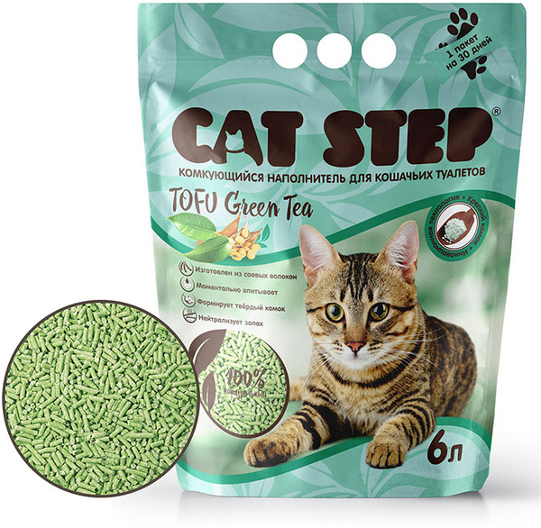Наполнитель для кошачьего туалета Cat Step Tofu Green Tea, 6 л - купить ...