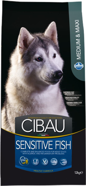 Сухой корм Farmina Cibau Sensitive Fish Medium&Maxi, для взрослых собак ...