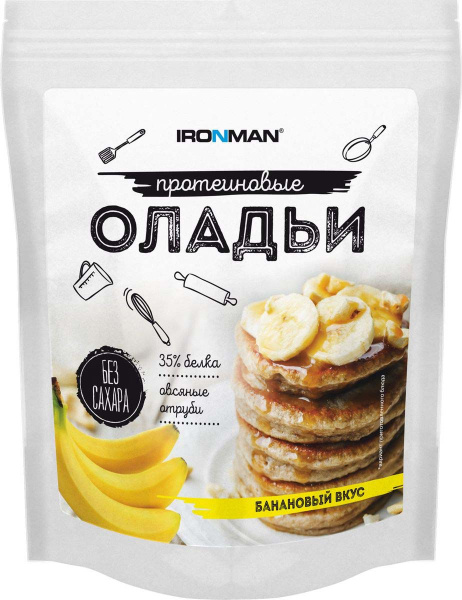 Оладьи Ironman "Протеиновые", банан, 300 г - купить с доставкой по ...