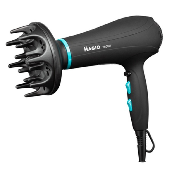 Magio Фен для волос МG-169 2600 Вт, скоростей 2, кол-во насадок 2, черный купить на OZON по ...