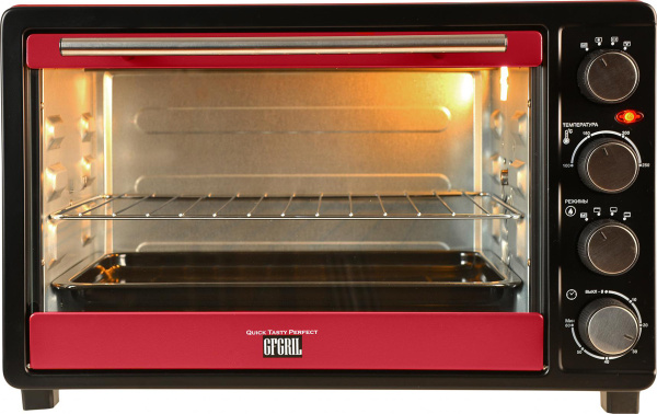 Мини-печь GFGRIL GFO-M31, красный, черный, 30 л купить по низкой цене с ...