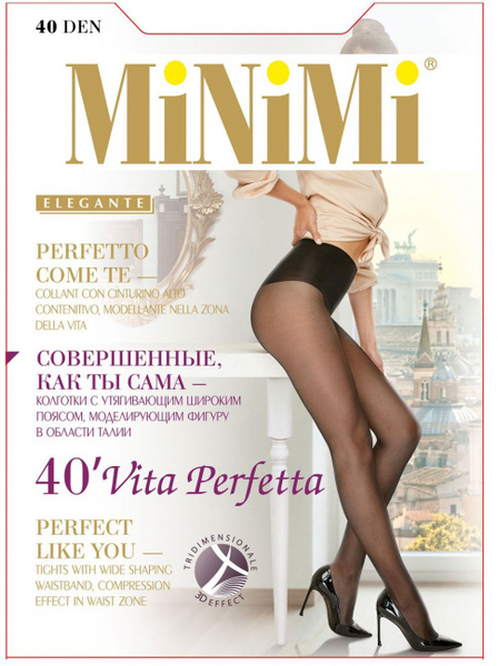 Колготки Minimi VITA PERFETTA 40 (утяжка талии), 40 ден, 1 шт - купить с доставкой по выгодным ...