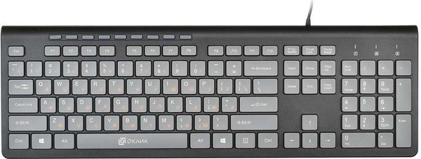 Мембранная клавиатура OKLICK 480M черный/серый USB slim Multimedia ...
