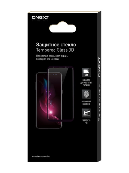 Защитное стекло Onext для телефона Huawei P30 Pro, 3D, черное (2019 ...