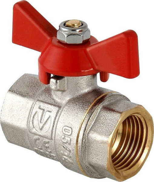 Valtec Кран шаровой Base, рукоятка-бабочка, 1/2" внутренний-внутренний ...