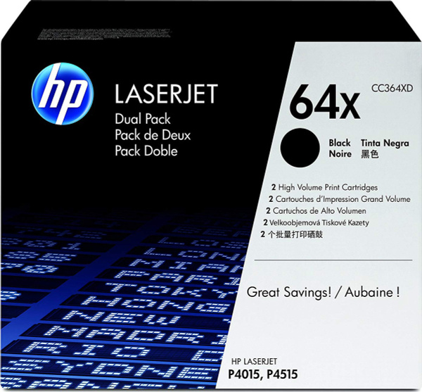 Расходник для печати HP 64X (CC364XD), черный, для лазерного принтера ...