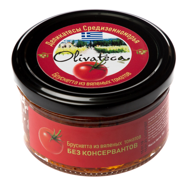Соус Брускетта OLIVATECA из вяленых томатов, стеклянная банка 150г ...