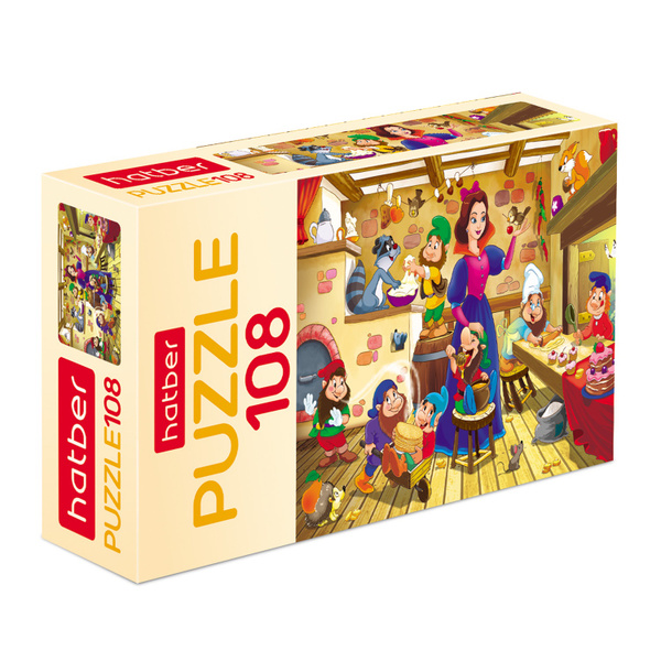 Пазлы Hatber "Белоснежка и гномы" 108 элементов - купить с доставкой по выгодным ценам в ...