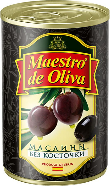 Маслины Maestro de Oliva без косточки, жестяная банка, 280 г - купить с ...