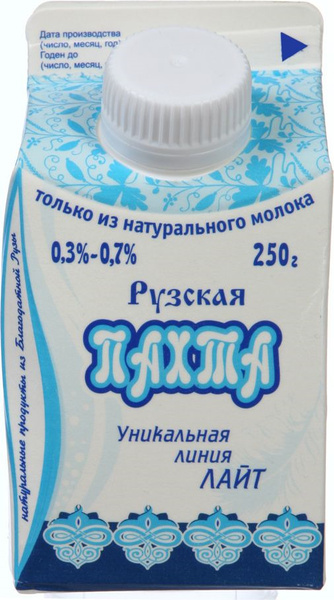 Пахта Рузское молоко Пахта, пастеризованная, 0,3-0,7%, 250 г - купить с ...