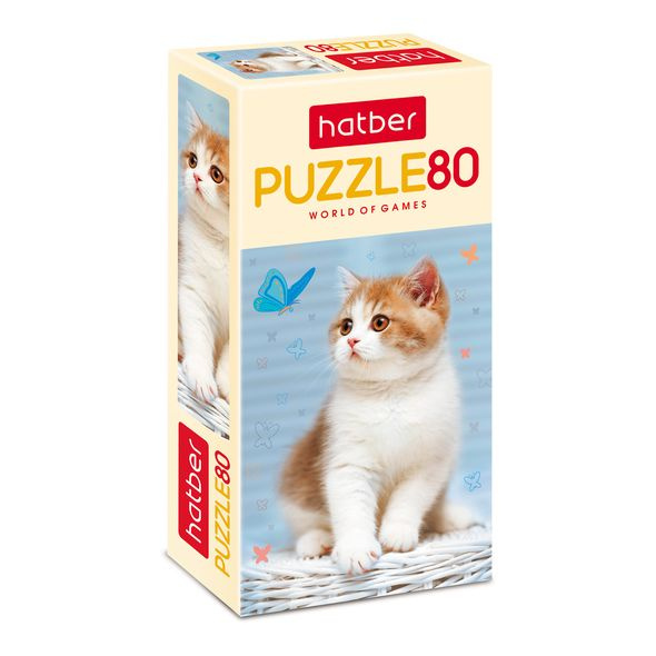 Пазлы Hatber "Котенок и бабочка " 80 элементов 165х230мм - купить с доставкой по выгодным ценам ...