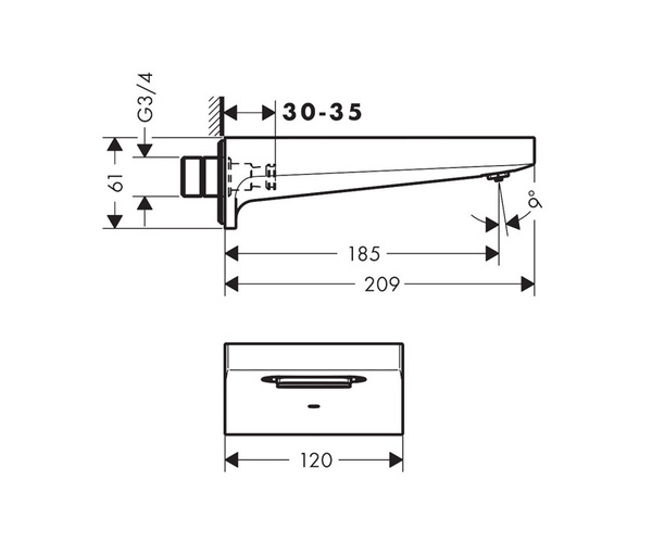 Излив каскадный, Hansgrohe Metropol 32543700 - купить в интернет ...