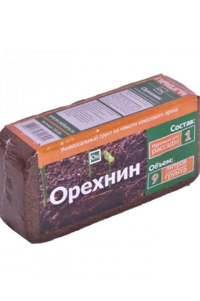 Субстрат кокосовый Орехнин в брикетах 9л - купить с доставкой по ...