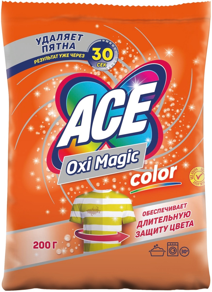 Пятновыводитель Ace "Oxi Magic Color", 200 г — купить в интернет ...