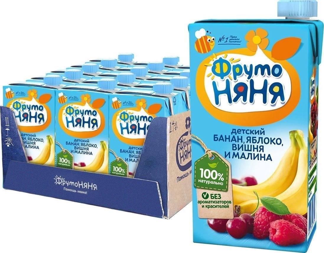 Нектар из смеси фруктов ФрутоНяня, с 3 лет, 15 шт х 500 мл — купить в ...