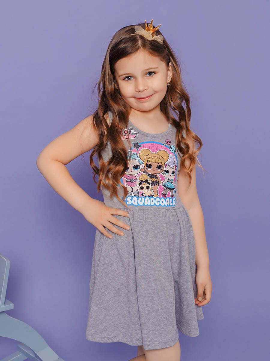 Платье LOL с коротким рукавом БЛЕСК серый меланж Куклы ЛОЛ, куклы lol ...