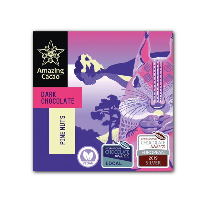 Шоколад Amazing Cacao Горький 70% с кедровым орехом, 60г — купить в ...