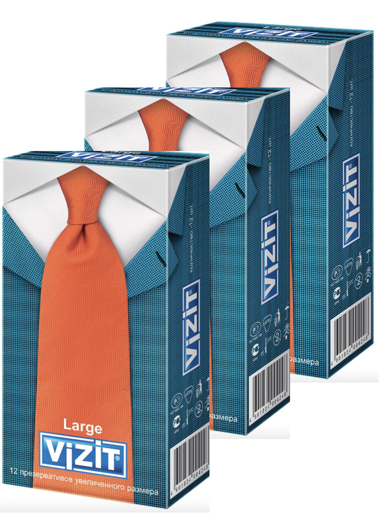 Vizit презервативы Large (увеличенный размер)36 штук — купить в ...