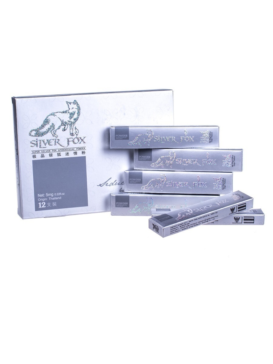 Серебряная лиса / Возбудитель для женщин капли Silver fox 12 саше ...