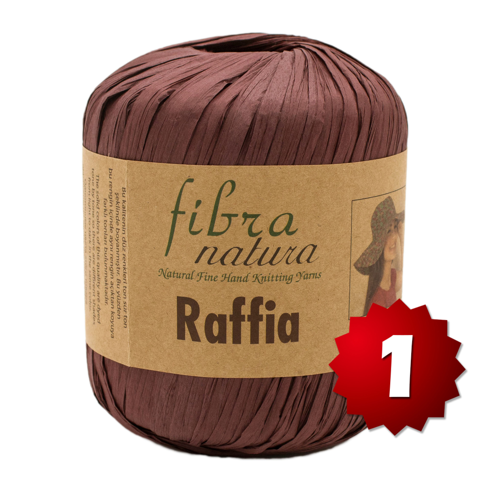 Пряжа Fibra Natura Raffia -1 шт, шоколад (116-03), 90м/40г, 100% раффия ...