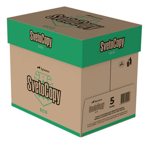 Бумага офисная А4, 80 г/м2, 500 л., SVETOCOPY ECO, белизна 60%, Sylvamo ...