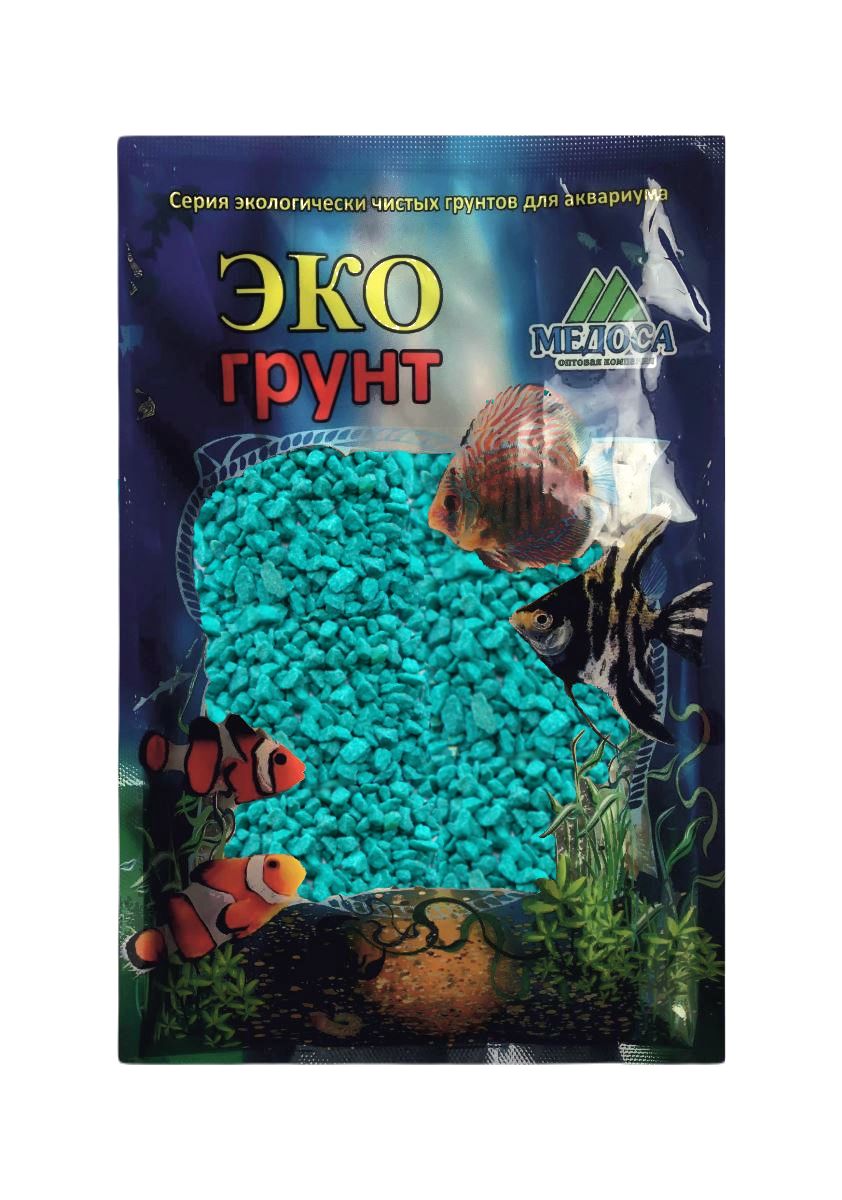 Цветная мраморная крошка Экогрунт 2-5 мм МОРСКАЯ ВОЛНА блестящая 3,5 кг ...