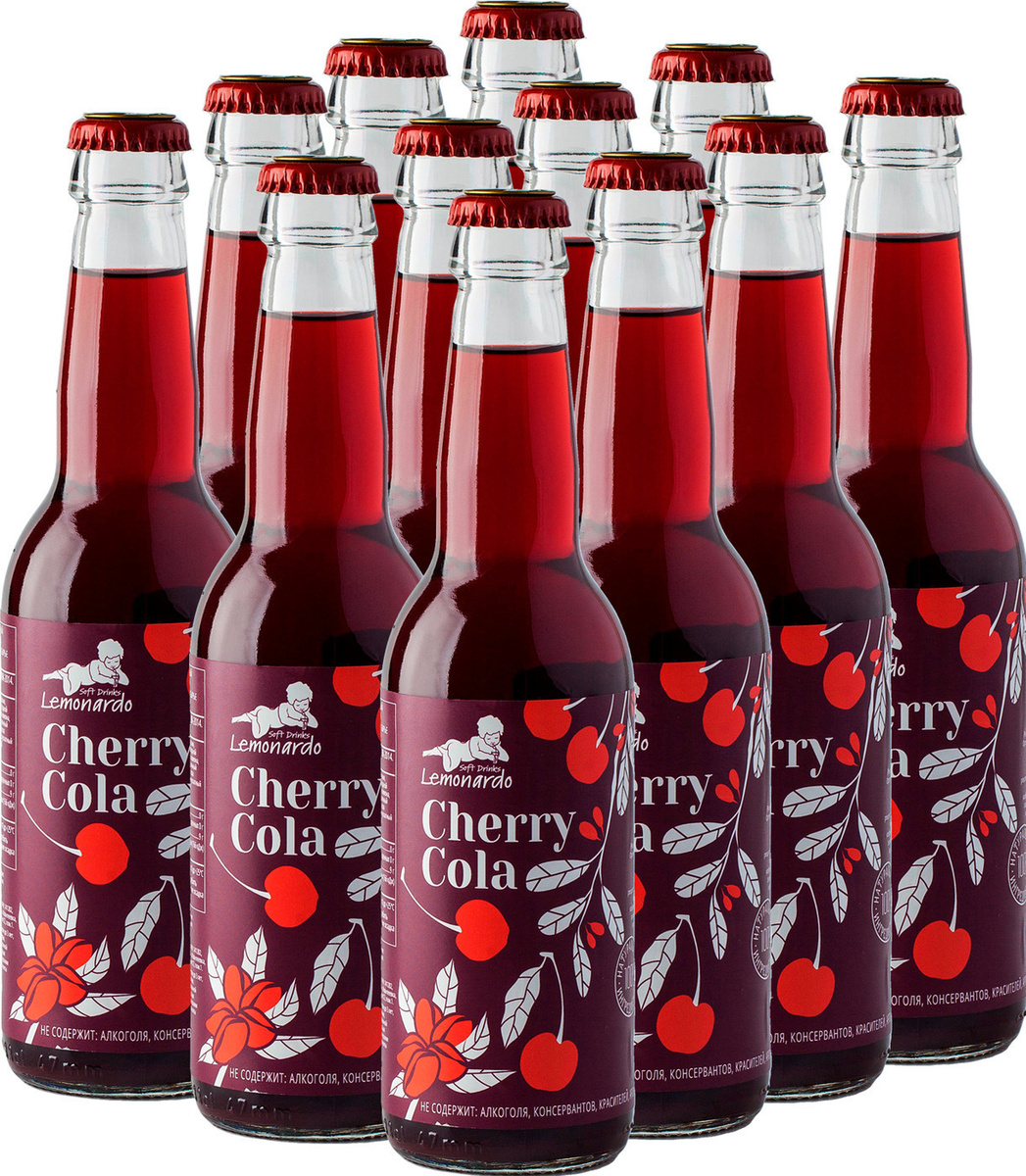 Натуральная вишневая кола без сахара / Lemonardo Cherry Cola, 330мл ...