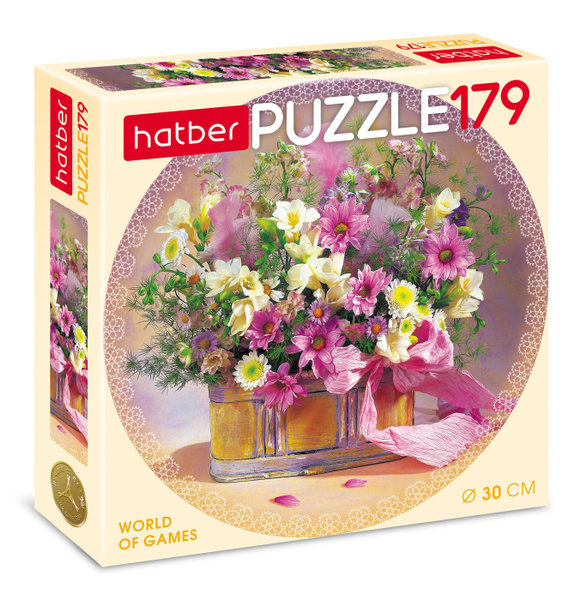 Пазл Hatber круглые 179 элементов d300мм "Букет цветов" - купить с доставкой по выгодным ценам в ...