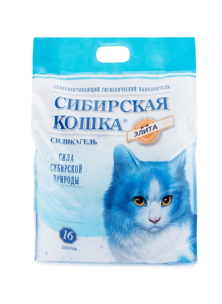 Наполнитель для кошачьих туалетов Сибирская Кошка 16л ЭЛИТА силикагель ...