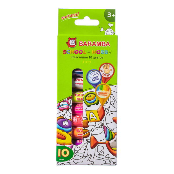 BARAMBA Пластилин флуоресцентный 10 цветов х 14 грамм - купить с ...