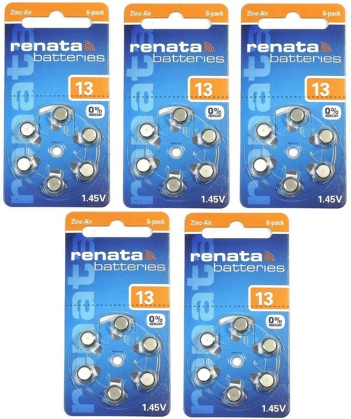 Renata Батарейка PR48 (ZA13, V13A, DA13), Воздушно-цинковый тип, 1,5 В, 6 шт - купить с ...