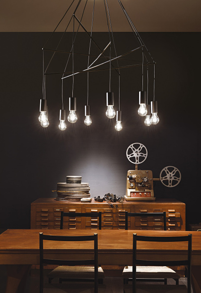 Люстра подвесная ideal lux Pop SP10 макс.10x60Вт IP20 E27 230В Черный ...