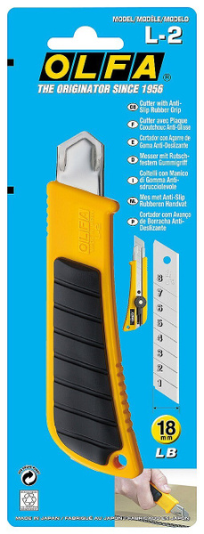 Нож OLFA с выдвижным лезвием эргономичный с резиновыми накладками, 18мм - купить с доставкой по ...