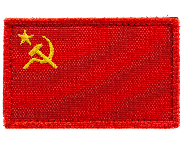 Нашивка на одежду, патч, шеврон на липучке "Флаг СССР" 7,8х4,8 см ...
