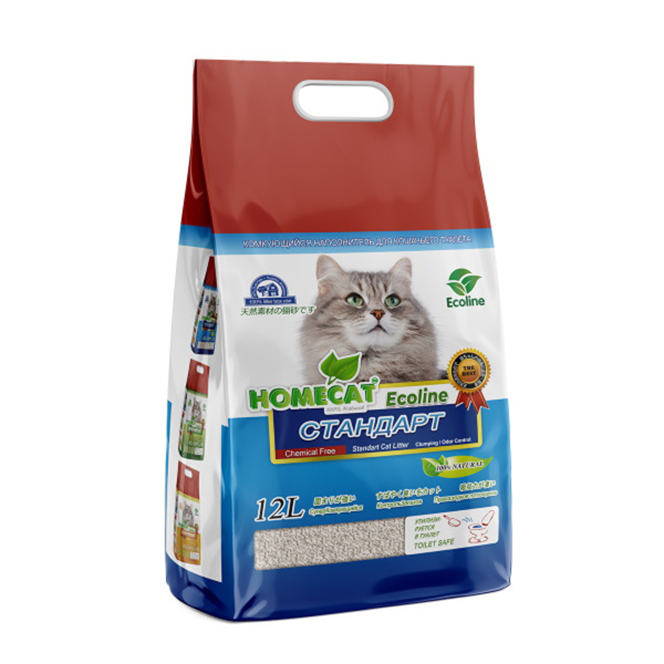 Homecat Ecoline / Комкующийся наполнитель Хоумкэт для кошачьего туалета Стандарт 12 л - купить с ...