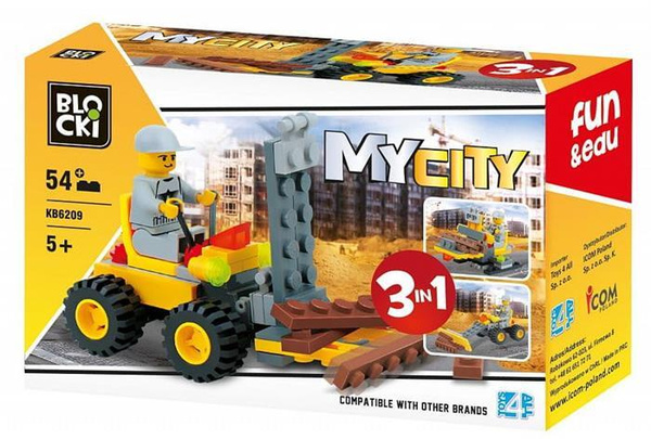 Конструктор Blocki - MyCity 3в1 тележка, подъемник 54 элемента - купить ...