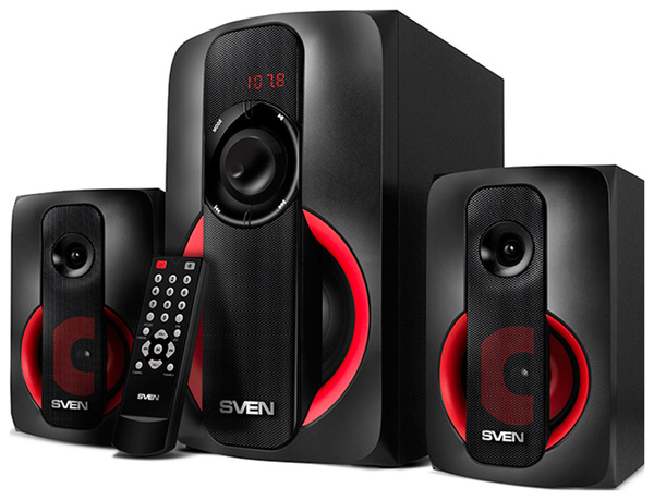 Компьютерная колонка SVEN MS-304 2.1 черный/красный 40Вт - купить с ...