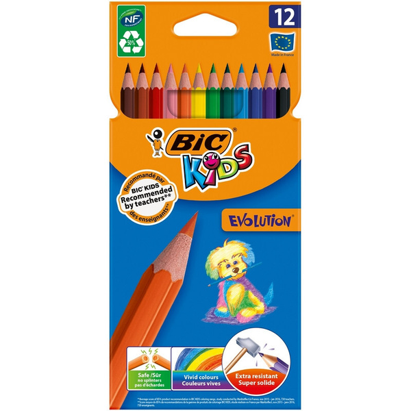 Набор карандашей Bic, вид карандаша: Цветной, 12 шт. - купить с ...