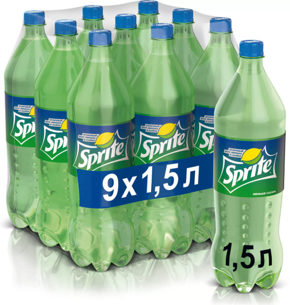 Газированный напиток Спрайт Sprite, 1,5 л х 9 шт - купить с доставкой ...