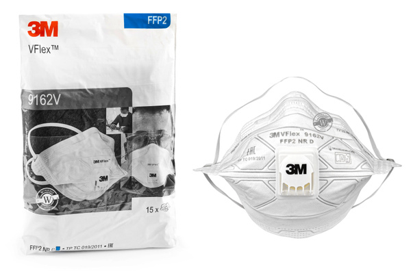 Респиратор 3М VFlex 9162V / FFP2 с клапаном выдоха / с защитой от аэрозолей ( пыль, дым туман ...